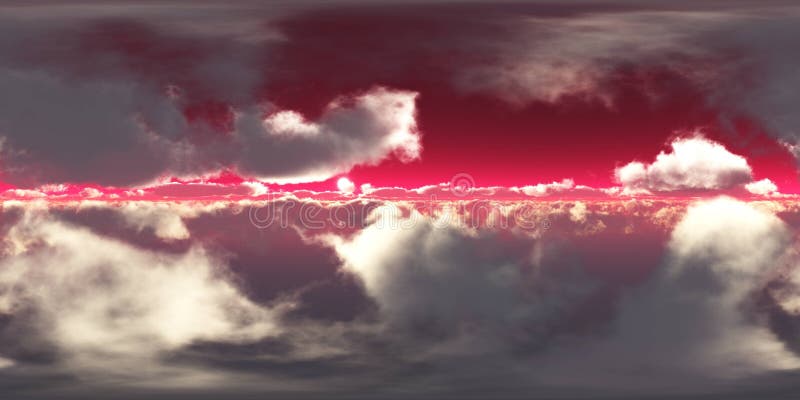 Cloudy Panoramic Landscape, Beautiful Clouds in the Rays of the Setting ...