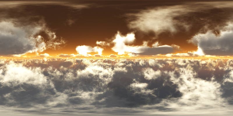 Cloudy Panoramic Landscape, Beautiful Clouds in the Rays of the Setting ...