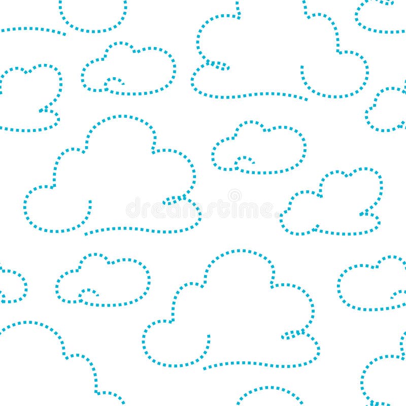 Seamless Stylized Clouds Pattern Stock Vector - Illustration of print ...