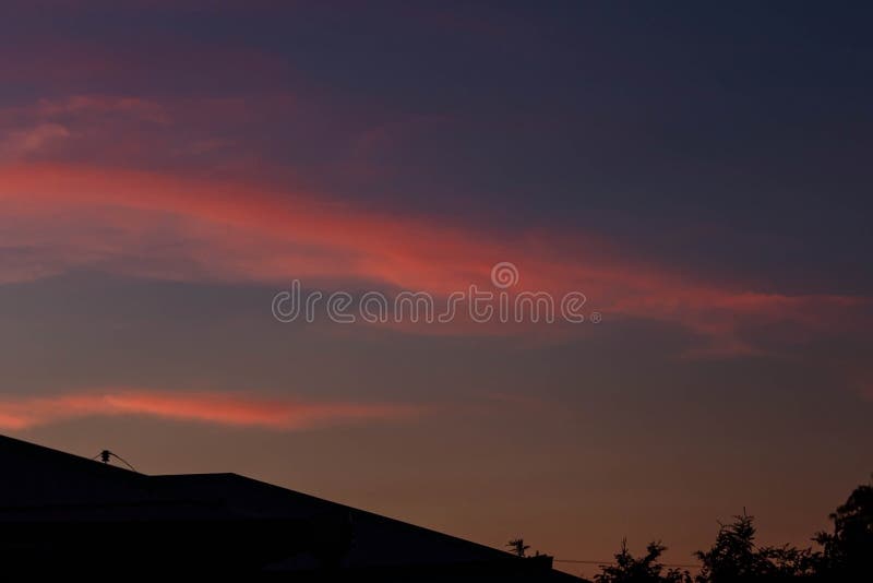 Cloudy Pink-purple Sunset. Evening View. Summer Background Stock Photo ...