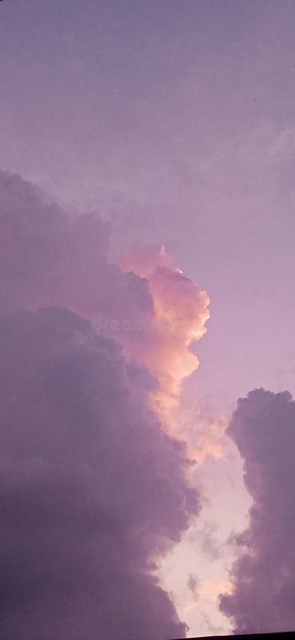 Cloudy Pink Sky in Beautiful Afternoon Stock Photo - Image of beautiful ...