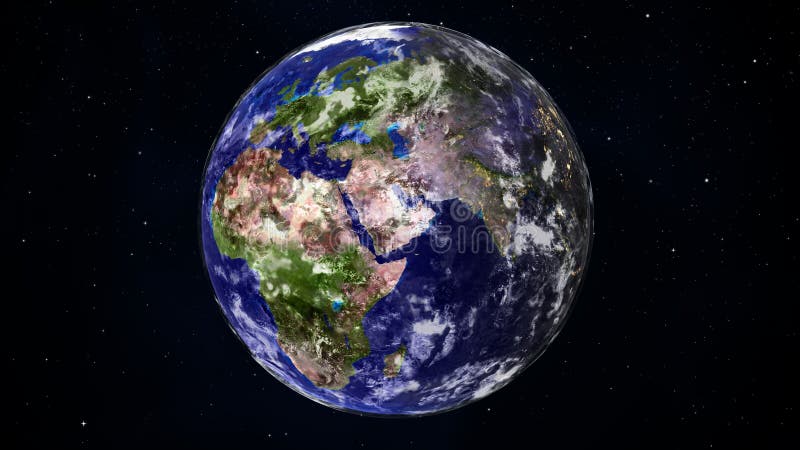 Cloudy Planet Earth scene stock illustration. Illustration of universe ...