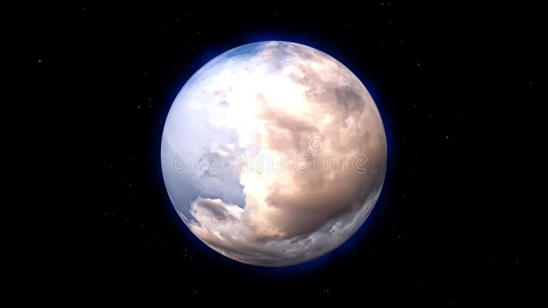 Cloudy Planet in Space Animation . Stock Footage - Video of rotating ...