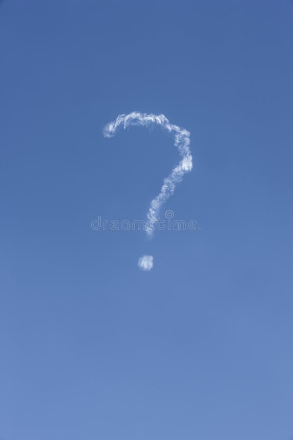 Question mark in the sky stock photo. Image of help, fluff - 5552166