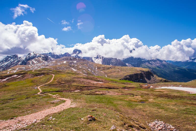 Cloudy Red Ground of Mountains Stock Image - Image of nature, grass ...