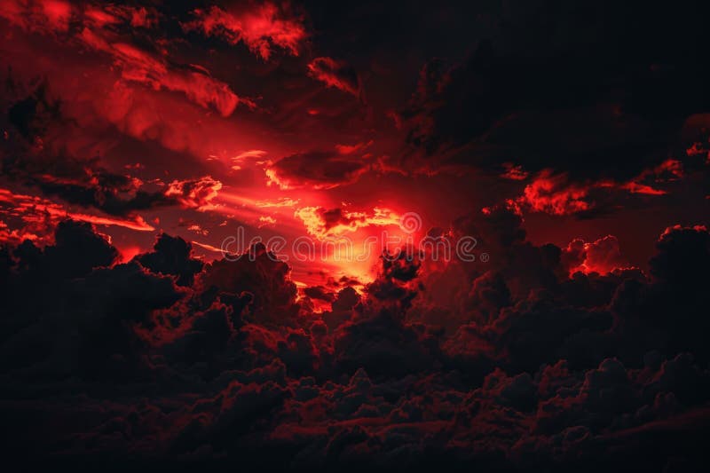 Cloudy Red Sky stock image. Image of storm, generated - 377232005