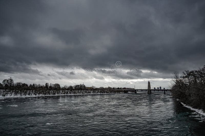 Cloudy at the river stock photo. Image of rock, scenery - 167791316