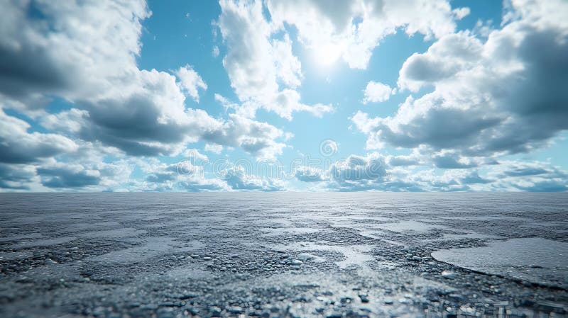 Cloudy Sky Above a Stone Road Background Stock Illustration ...