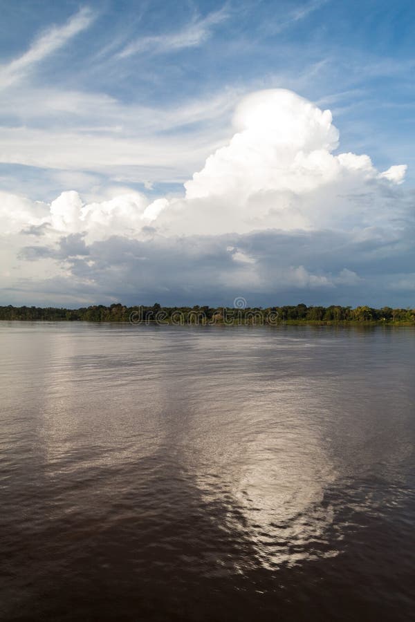 Cloudy Sky and Amazon River, Braz Stock Photo - Image of tropical ...