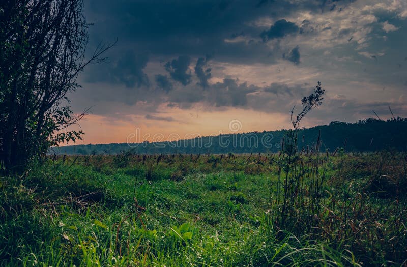Cloudy Sky in Autumn Morning Stock Image - Image of sunset, landscape ...