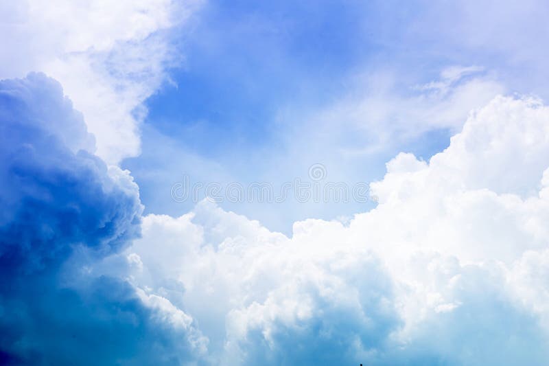 Cloudy Sky Background with Blue Filter Effect, Abstract Rain Cloud ...