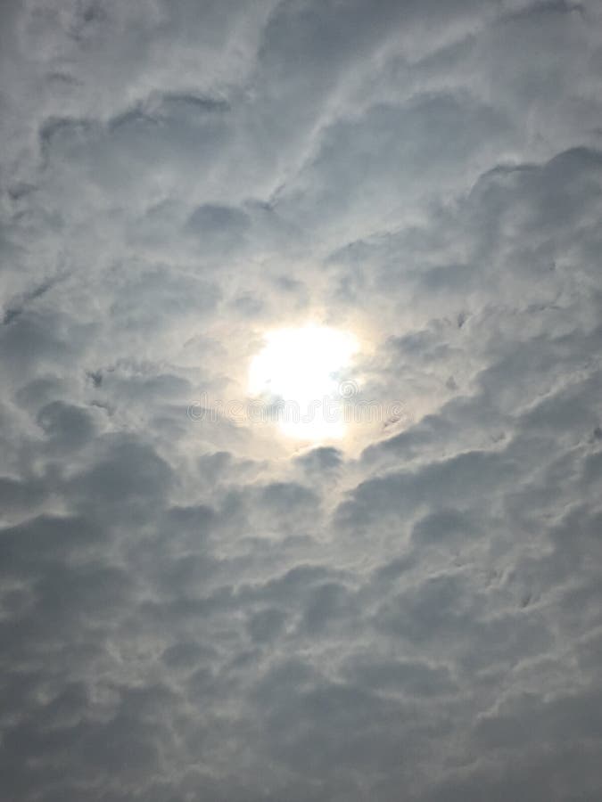Cloudy Sky on a Bad Weather Day with Sun in the Sky Stock Image - Image ...