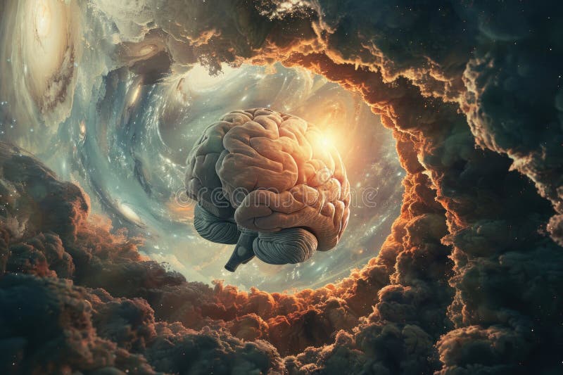 Cloudy sky with brain stock image. Image of concept - 375094203