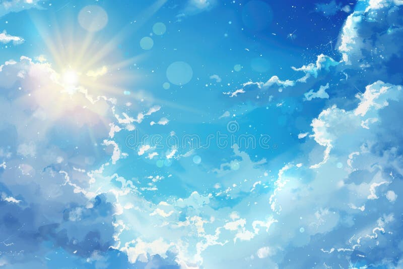 A Cloudy Sky with a Bright Spot of Sunlight Shining through Stock Image ...