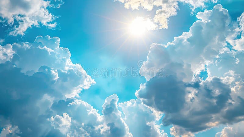 A Cloudy Sky with a Bright Spot of Sunlight Shining through Stock Image ...