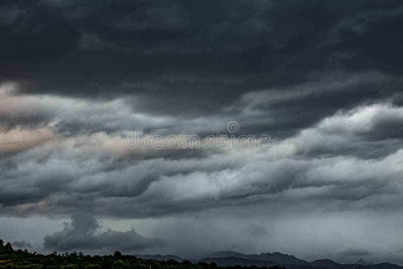 Close-up of Storm Clouds with Flashes of Lightning and Thunder Stock ...