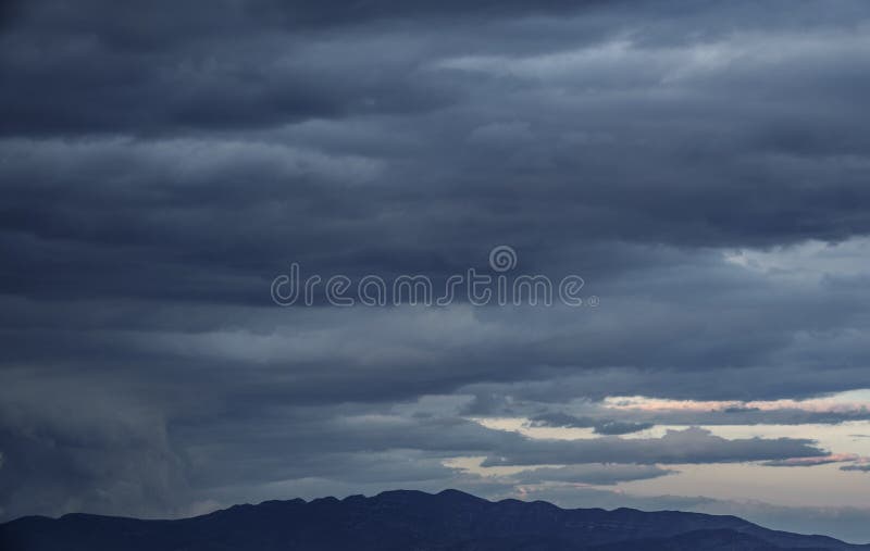 Close-up of Storm Clouds with Flashes of Lightning and Thunder Stock ...