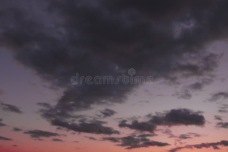 Cloudy Sky at dusk stock photo. Image of cumulus, sunset - 262820006