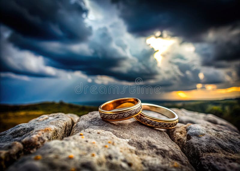 A Cloudy Sky Embrace a Romantic Symbol of Eternal Love and Commitment ...