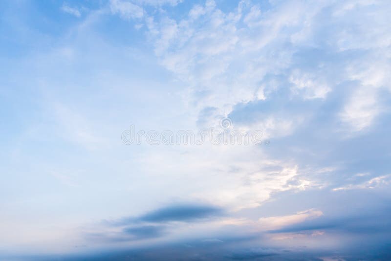 Cloudy Sky in the Evening with Lighting of Sunset. Stock Image - Image ...