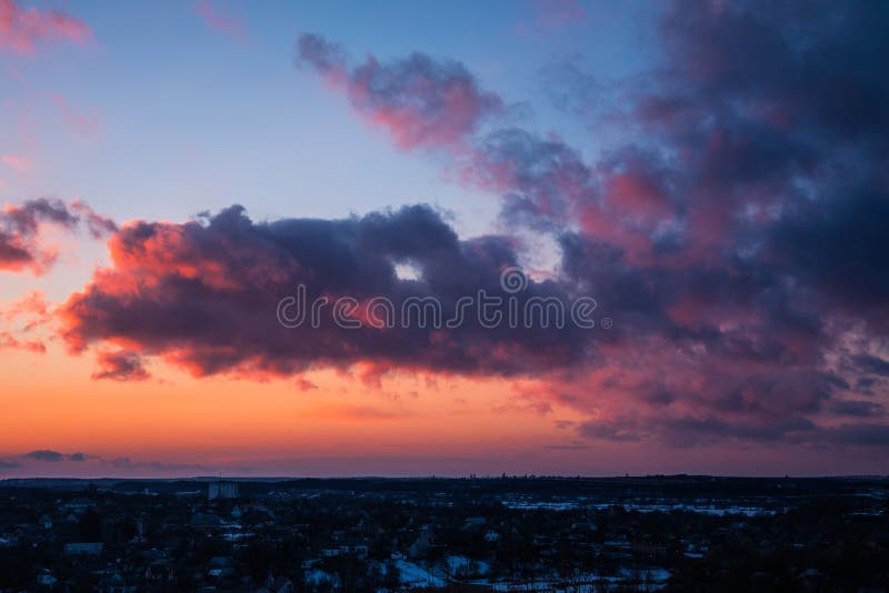 Cloudy sky in evening stock image. Image of clouds, snow - 88354039