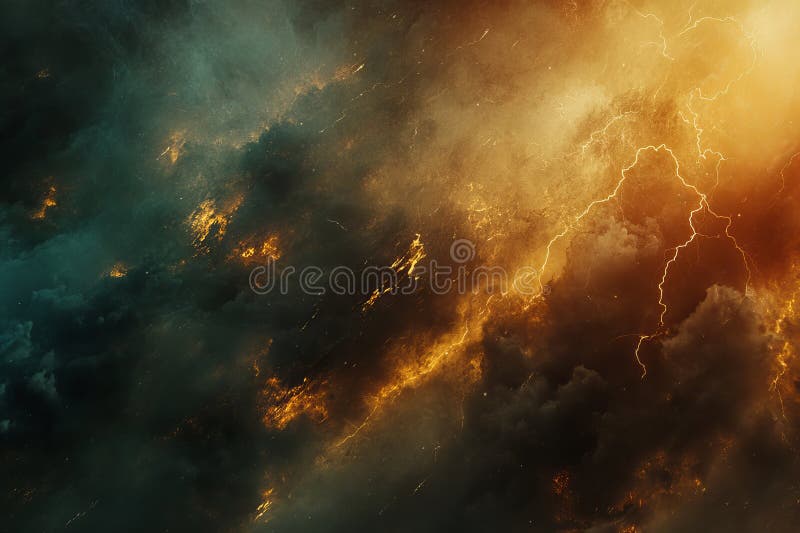 A Cloudy Sky that Flashes and Rains is Repeated As a Cloudy Sky that ...