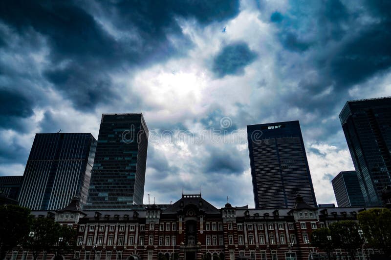 Cloudy Sky in Front of Tokyo Station Editorial Photography - Image of ...