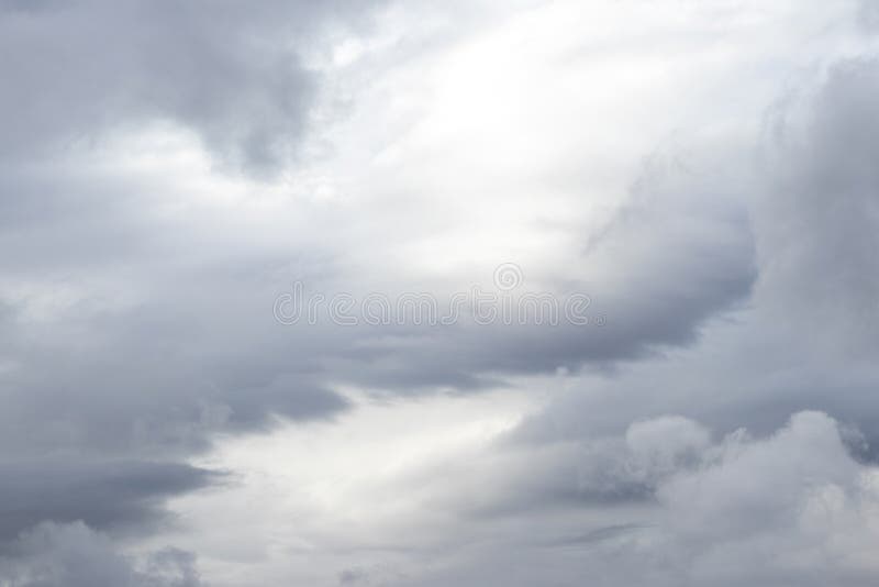 Cloudy Sky with Gray Rain Clouds of Irregular Shape Stock Photo - Image ...
