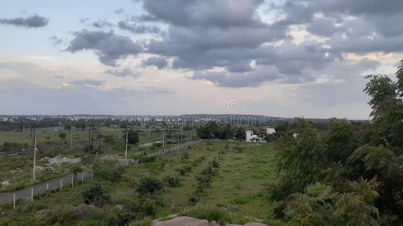 Cloudy Sky with Greenery Site Stock Image - Image of greenery, plateau ...
