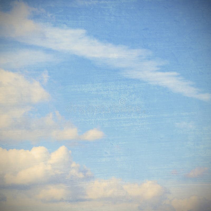 Vintage, Retro Image of Sunny Blue Sky. Stock Image - Image of nostalgy ...