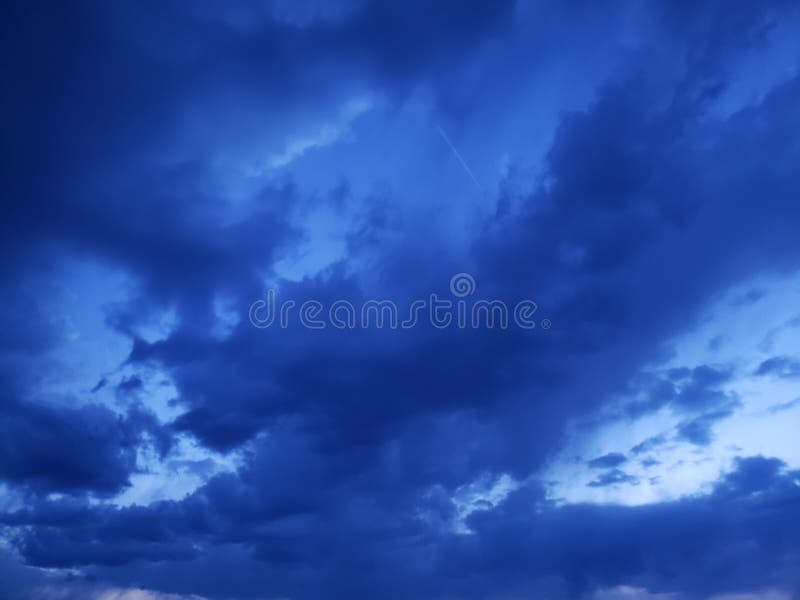 Cloudy Sky Heavenly Blue Storm Clouds Stock Image - Image of reflection ...