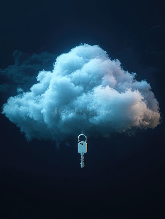 A Cloudy Sky with a Key Attached Stock Image - Image of generated ...