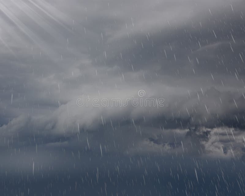 Cloudy Sky Light Rain Rays of Sunshine- Stock Photo - Image of weather ...