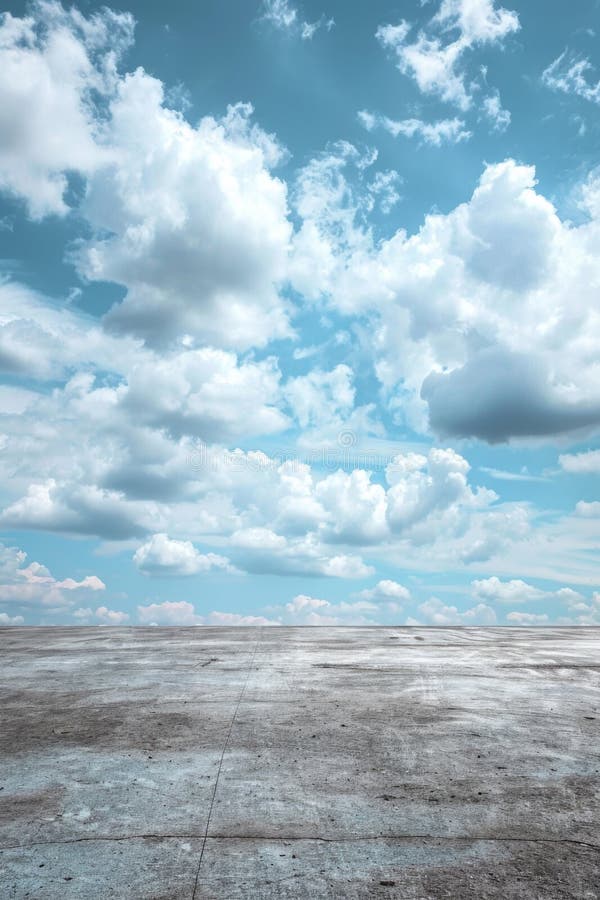 Cloudy Sky Over Desolate Pavement Stock Image - Image of roads, clouds ...