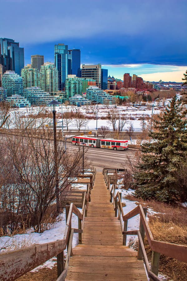Cloudy Sky Over Downtown Calgary Stock Image - Image of calgary, bridge ...