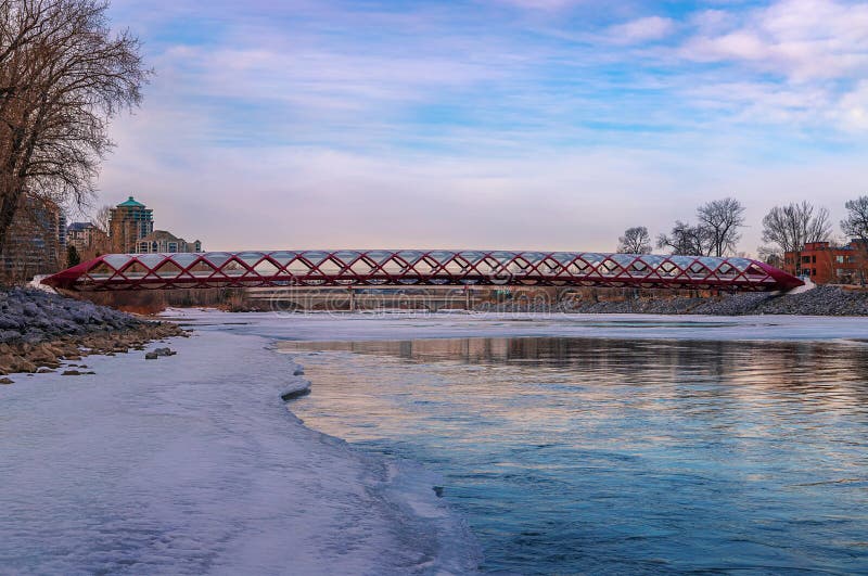 Cloudy Sky Over the Peace Bridge and River Editorial Image - Image of ...