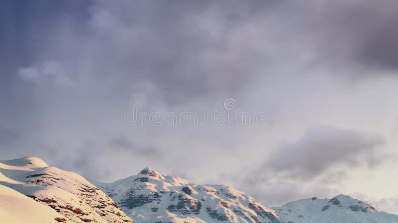 Cloudy Sky Over Snowy Mountain Peaks Stock Photo - Image of covered ...