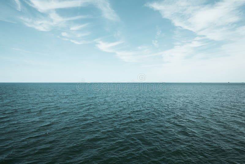 Cloudy Sky Over the Wide Blue Ocean Stock Image - Image of summer ...