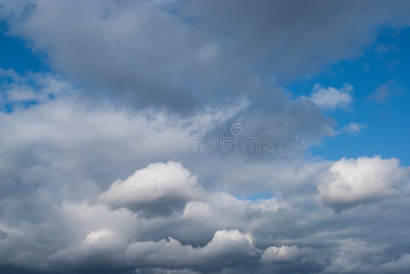 Cloudy Sky in the Photo on the Blue Sky are Heavy Thick White Clouds ...