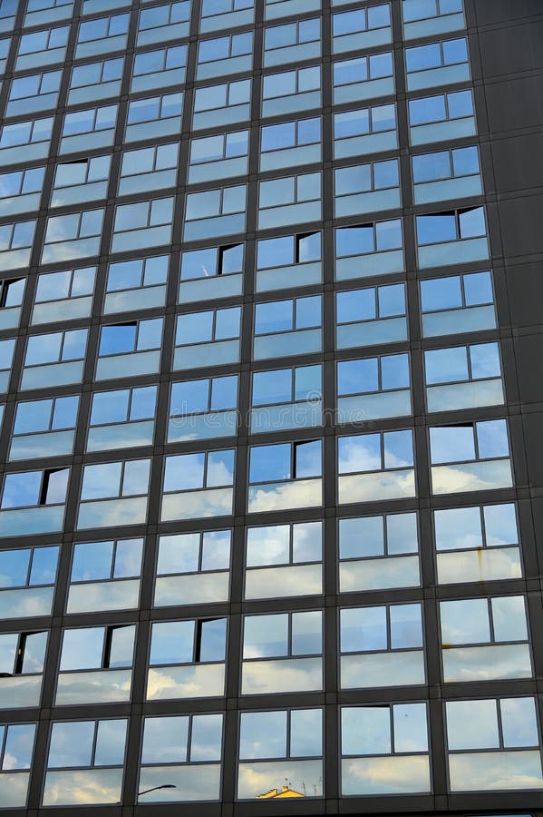 Cloudy Sky Reflection on Glass Surface of Modern Building Stock Photo ...