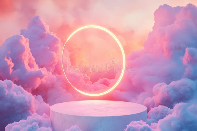 Cloudy Sky with Round Object Stock Illustration - Illustration of ball ...