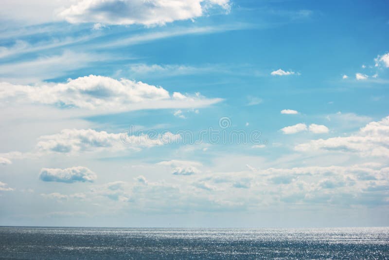 Cloudy sky and sea. stock photo. Image of color, clean - 81377514