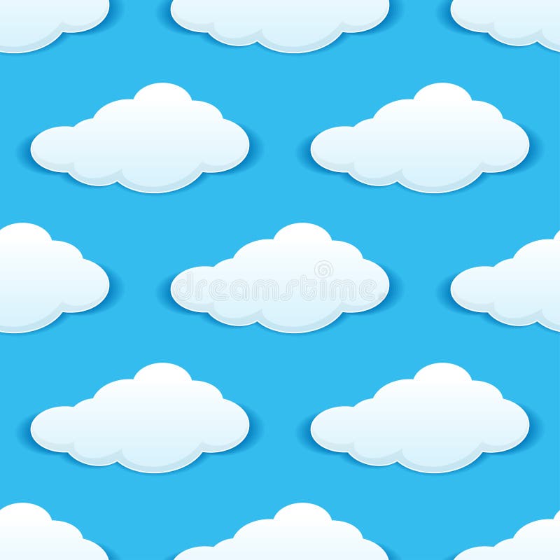 Cloudy Sky Seamless Pattern Stock Vector - Illustration of ozone ...