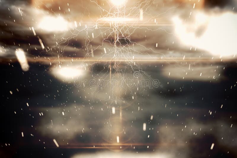 Cloudy Sky with Snow Falling Stock Illustration - Illustration of ...