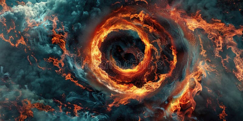 Cloudy Sky with Spiral of Fire Stock Image - Image of blazing, pillar ...