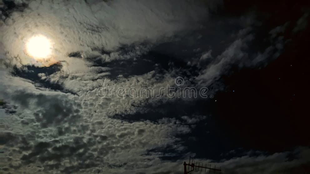 Cloudy sky star moon night stock image. Image of cloud - 283242155