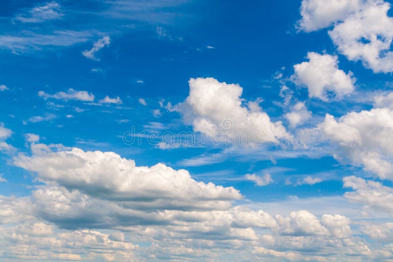 Cloudy Sky Stretching into the Distance Beyond the Horizon. Bright Blue ...