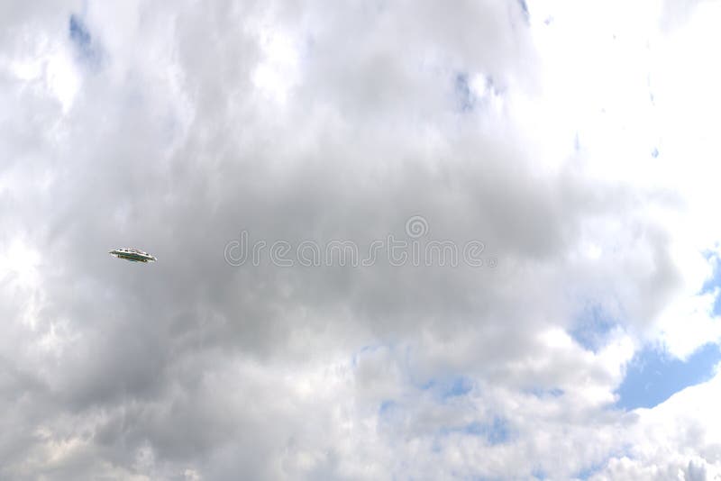 Cloudy Sky on a Summer Day with a Saucer Stock Illustration ...