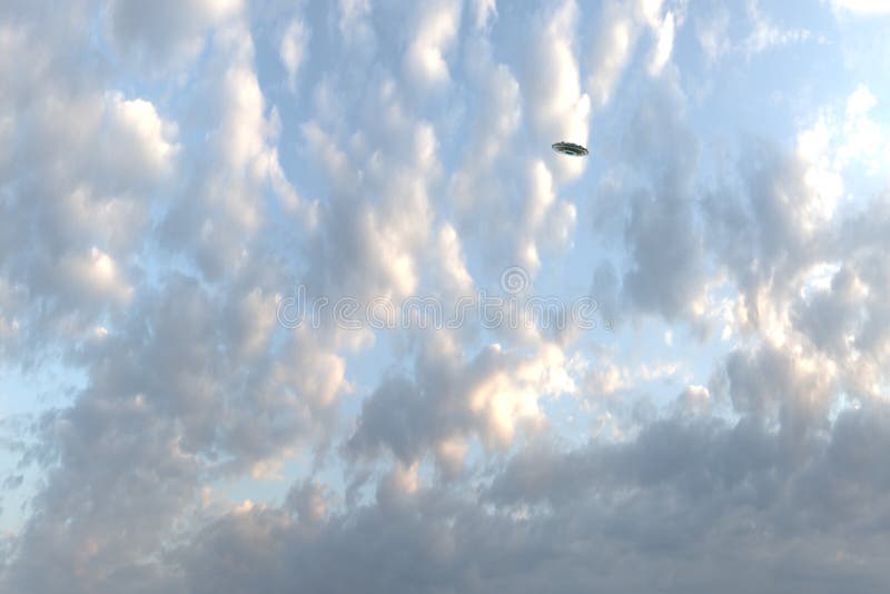 Cloudy Sky on a Summer Day with a Saucer Stock Illustration ...