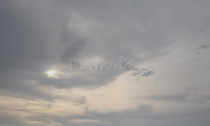 Cloudy Sky with Sun Behind, Nature Background Stock Image - Image of ...